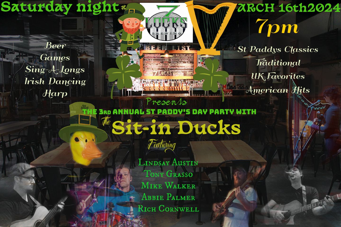 7 Locks Saint Patrick’s Day Party feat. The Sit’In Ducks – 7 Locks Brewing